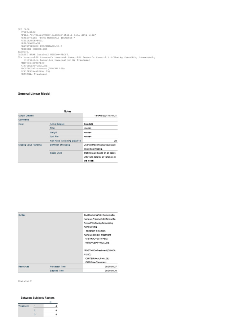 Stella Analysis Bone 001 | PDF | Coefficient Of Determination | Statistical Analysis