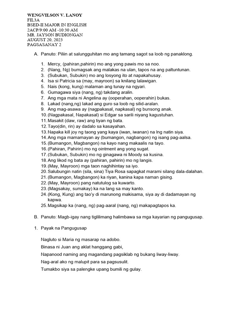 Activity Philo 2 | PDF | Emotions | Feeling