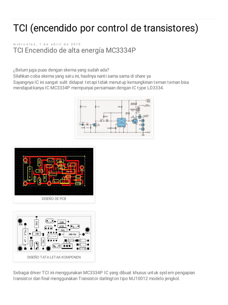 TCI (Encendido Por Control de Transistores) - TCI Encendido de Alta ...
