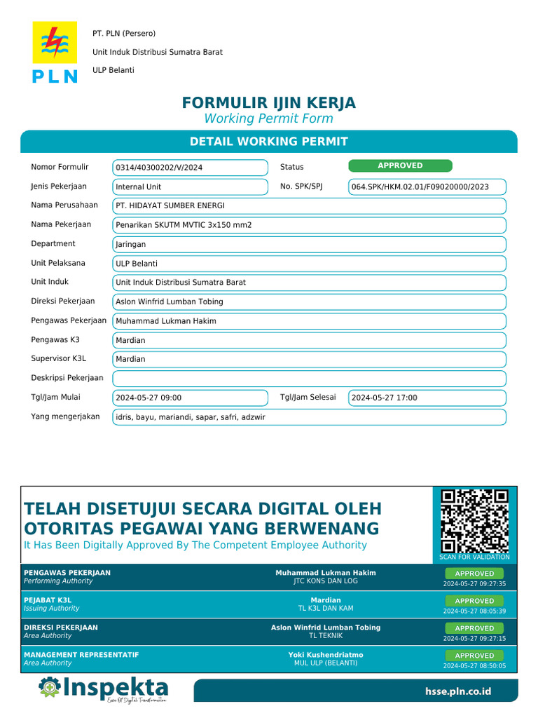 Penarikan SKUTM MVTIC 3x150 Mm2 27 Mei | PDF
