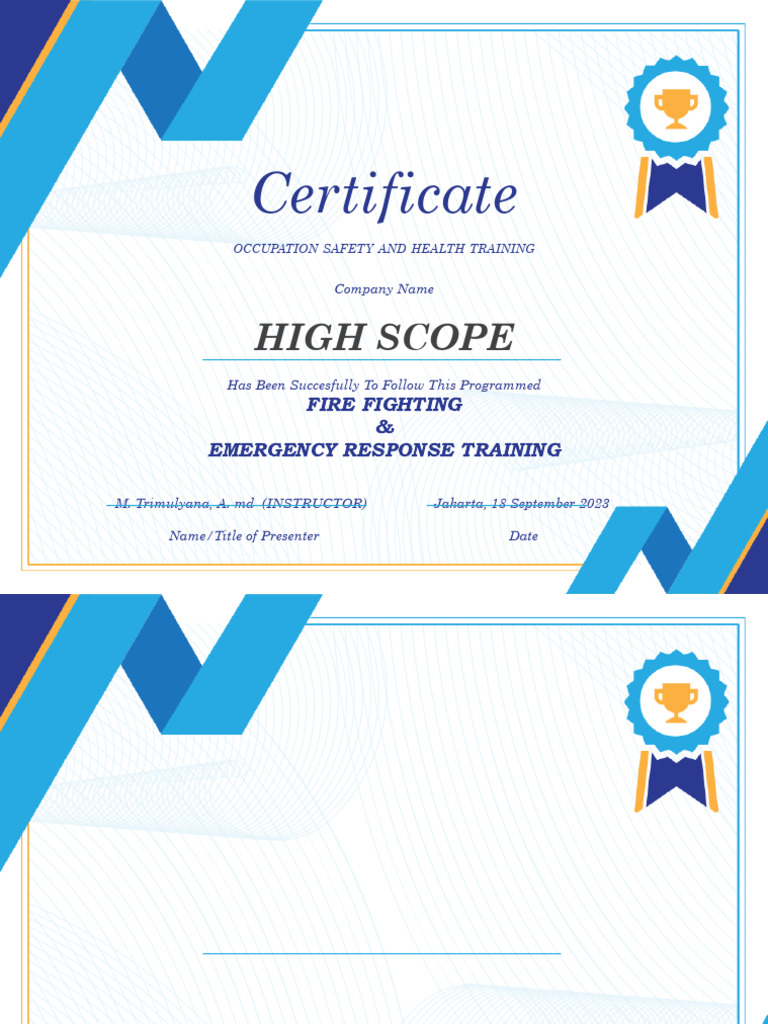 Fire Fighting & Emergency Response Certificate | PDF | Computers