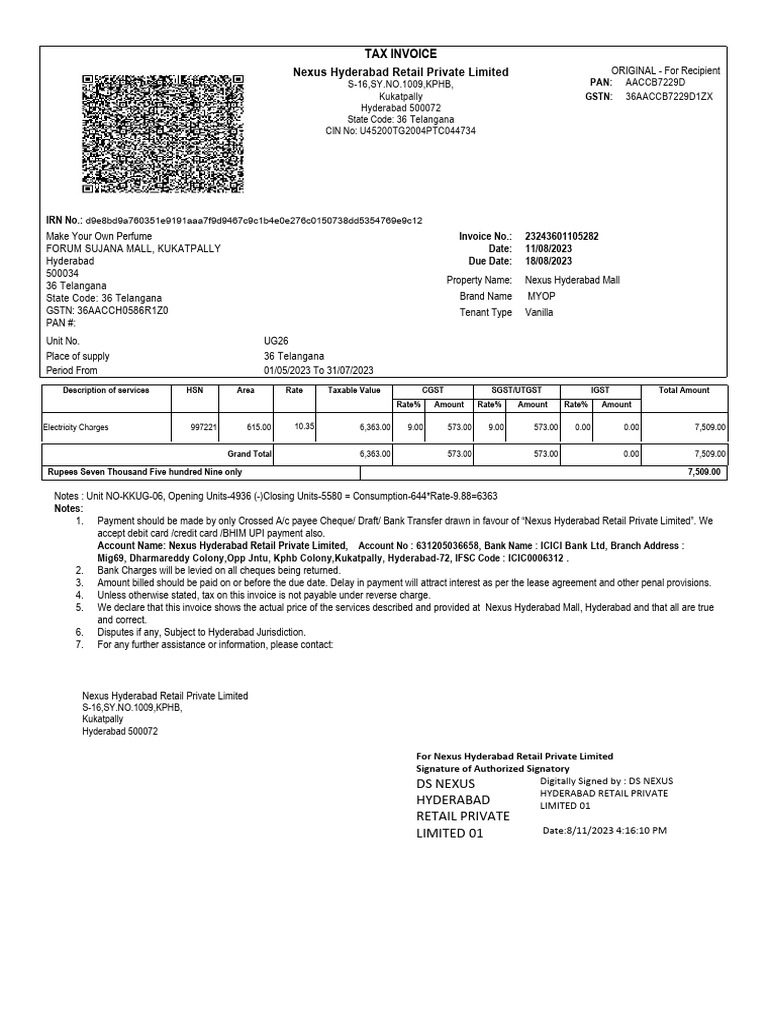 MYOP NEXUS Electricity Bill | PDF | Payments | Cheque