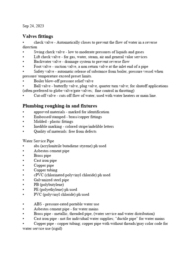 Sep 24 LECTURE BU | PDF | Pipe (Fluid Conveyance) | Sanitary Sewer