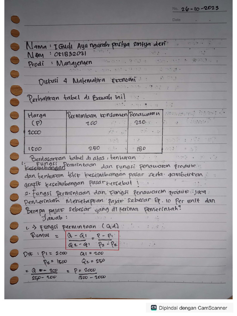 Tugas Diskusi 4 Matematika Ekonomi | PDF