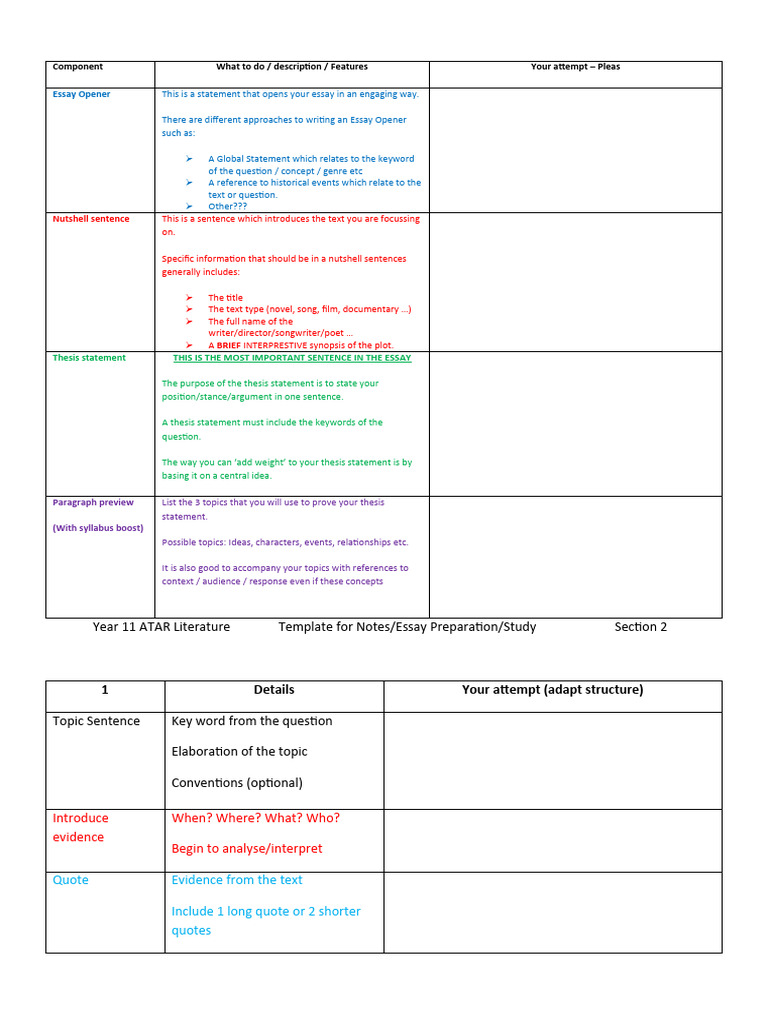 Essay Template To Use or Adapt | PDF | Essays | Paragraph