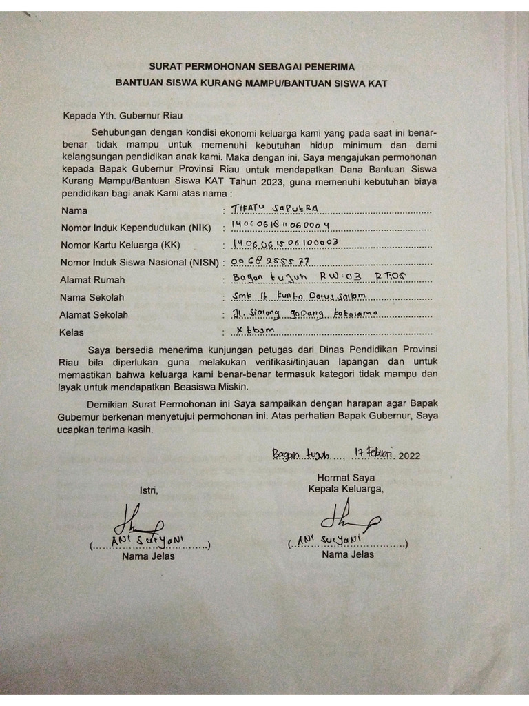 Permohonan Tifa | PDF