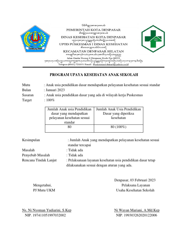 INDIKATOR Mutu UKS 2023 | PDF | Pengembangan Diri | Gaya Hidup