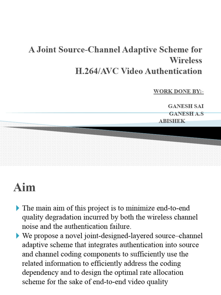 A Joint Source-Channel Adaptive Scheme For Wireless2 | PDF | Video ...