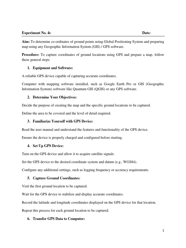 PC-BTC452 - Lab 4c - GPS Coordinate Capture & Preparing Map | PDF | Global Positioning System ...