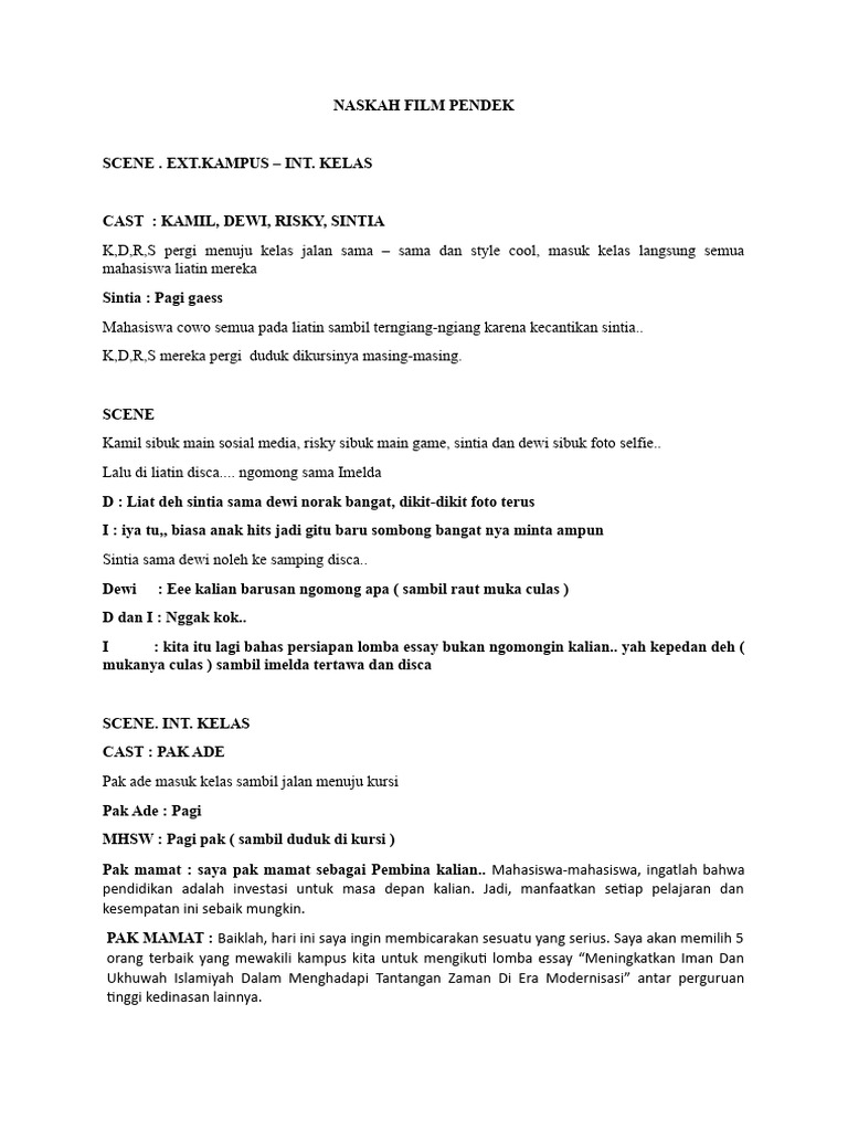 Naskah Film Pendek | PDF