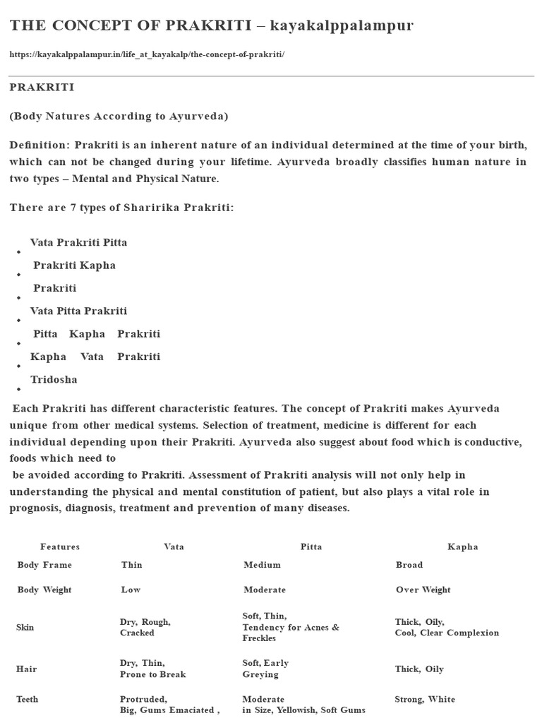 know your Body Constitution | Download Free PDF | Foods | Ayurveda