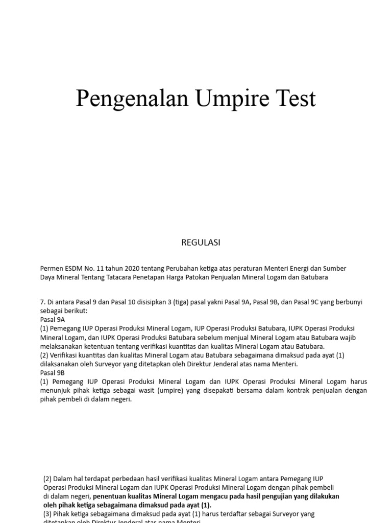A 20230311 Pengenalan Umpire Test | PDF