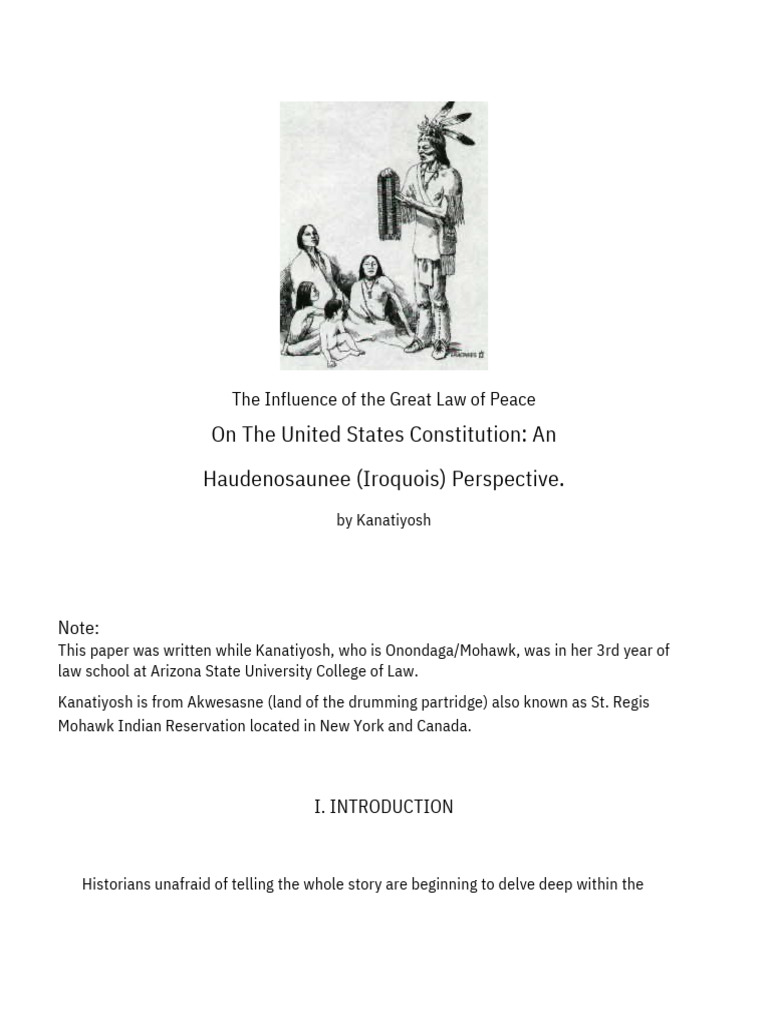 The Influence of The Great Law of Peace On The United States ...