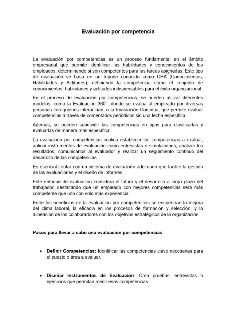Evaluación Por Competencia | PDF | Evaluación | Cognición