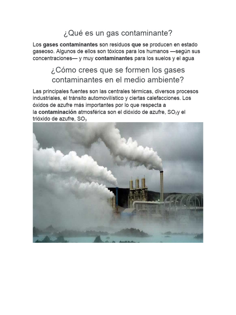 Definición de gas contaminante | PDF