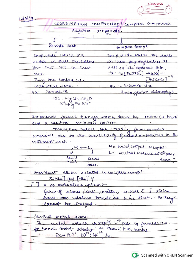 Coordination complex | PDF