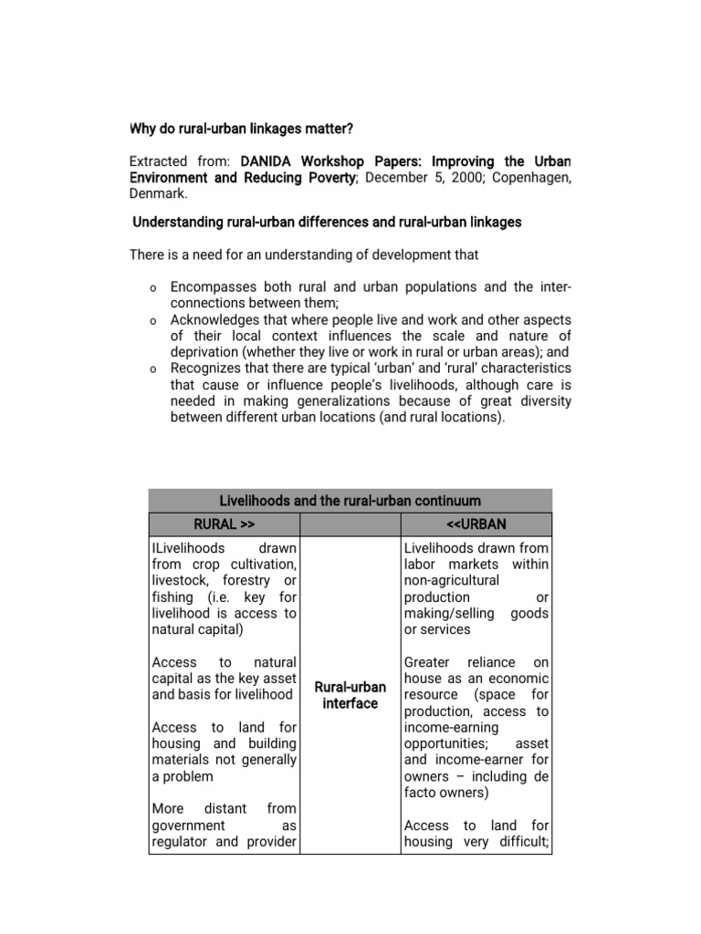 rural urban interaction | PDF