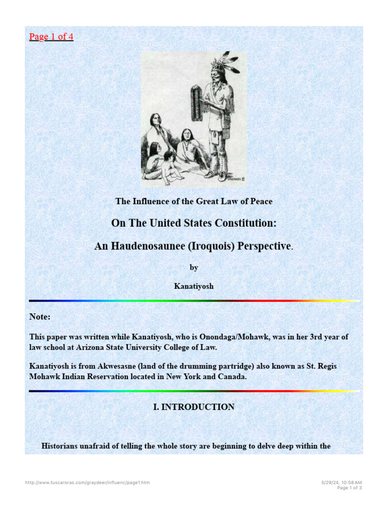 Haudenosaunee Influence on U.S. Constitution | PDF | Iroquois