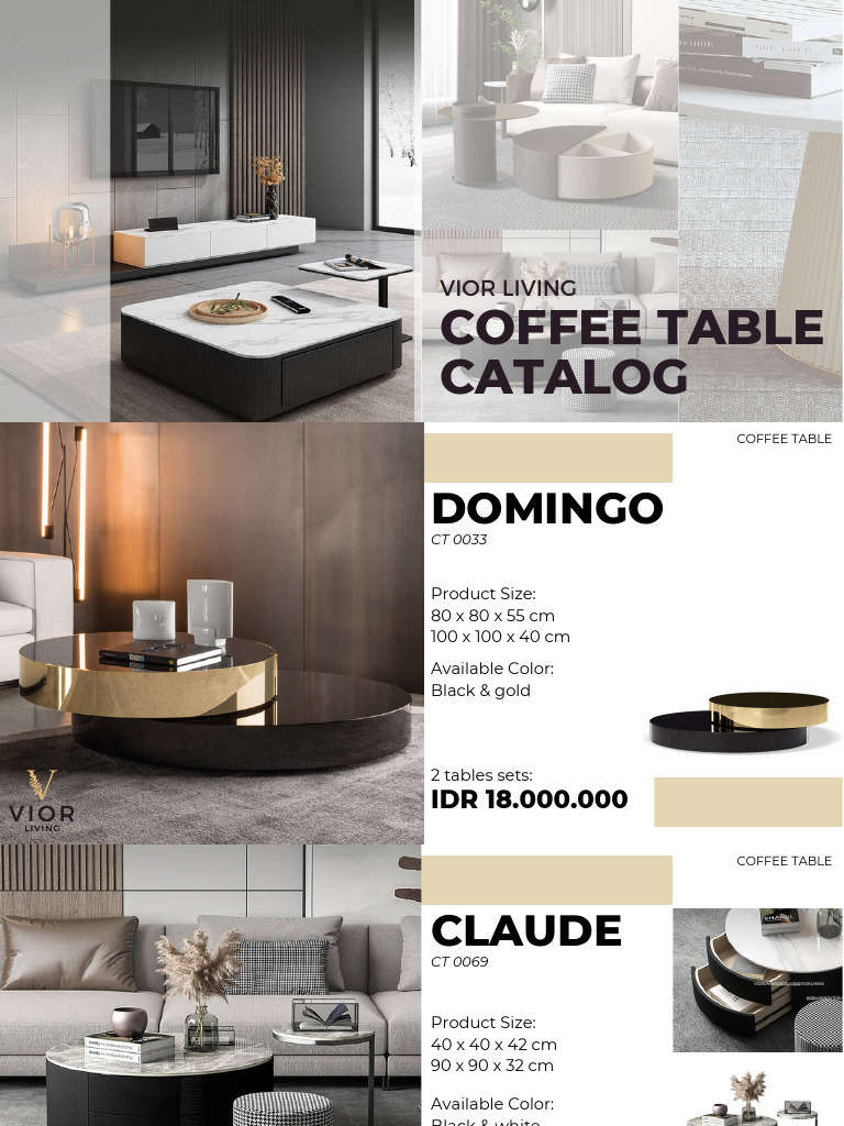 Vior Living Coffee Table Collection | PDF | Vision | Artistic Techniques