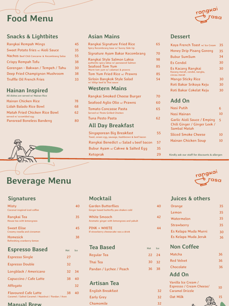 Rangkai Rasa Restaurant Menu | PDF | Western Cuisine | Foods