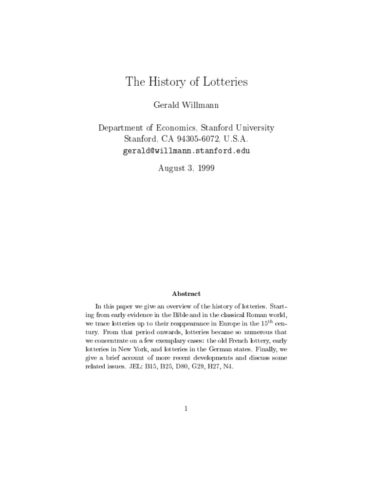 History | PDF | Lottery | Taxes