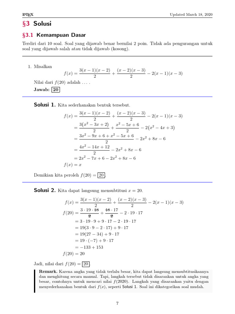 Solusi Soal Matematika dan Peluang | PDF
