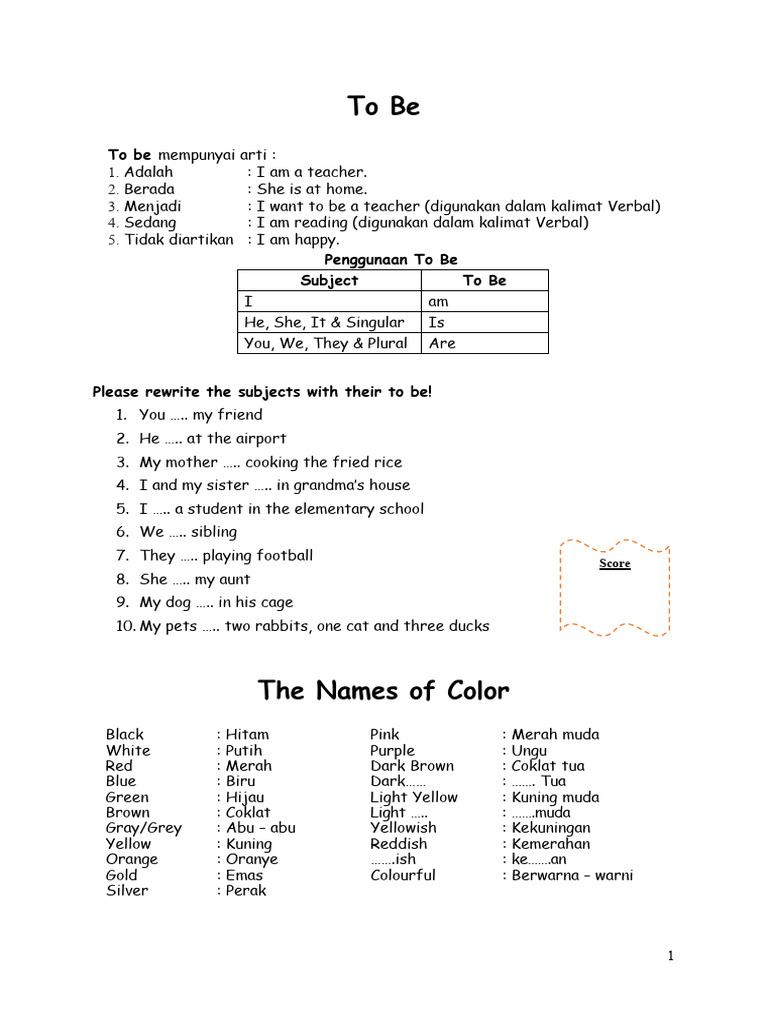 Understanding "To Be" in English | PDF | Vision | Artistic Techniques