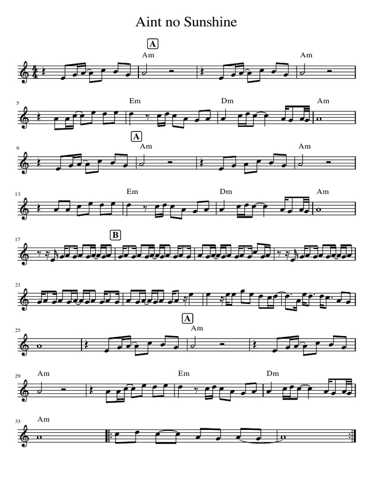 Aint No Sunshine Leadsh Am | PDF