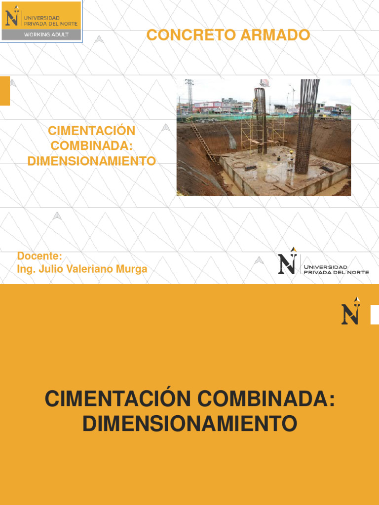 Dimensionamiento de Cimentación Combinada | PDF | Fundación (Ingeniería) | Ingeniería de Edificación