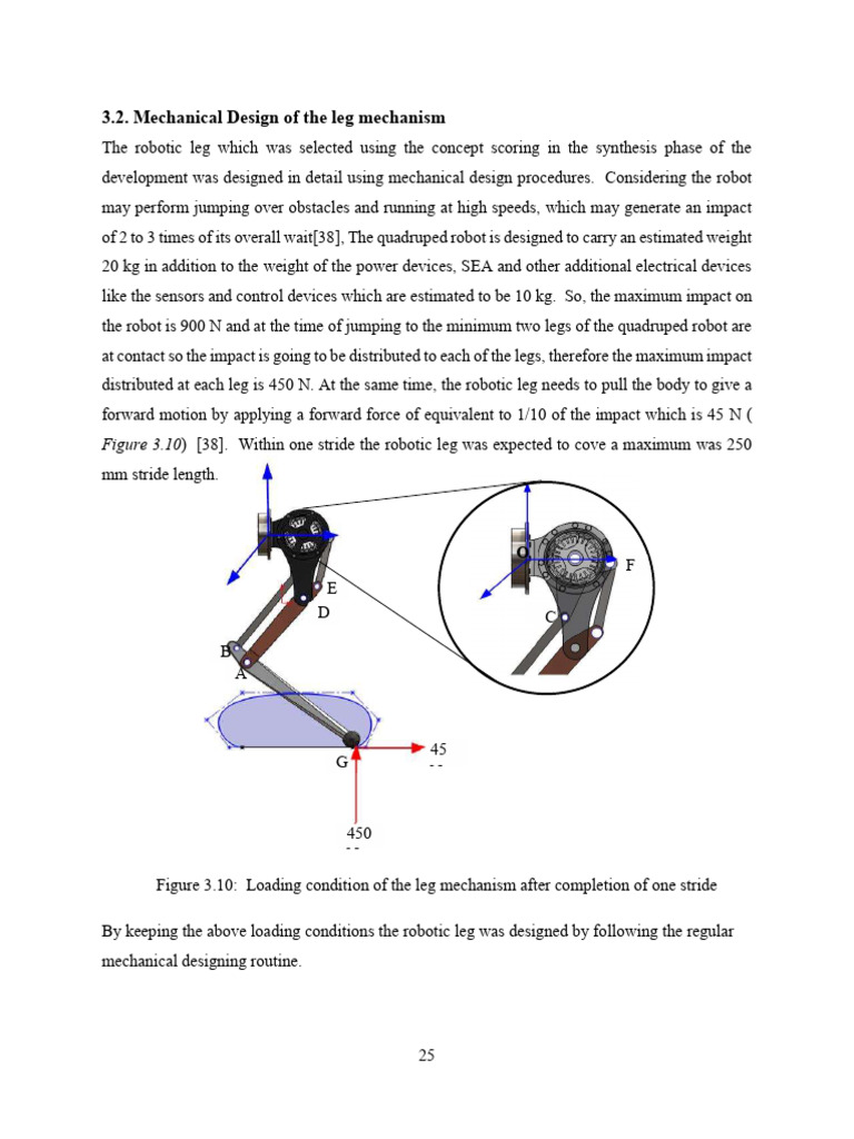 Mechanical Design of Leg Mechanism | PDF | Force | Electric Motor