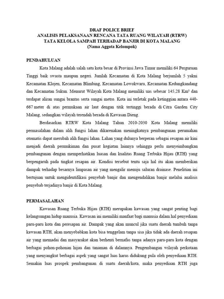 Contoh Policy Brief | PDF | Sains & Matematika