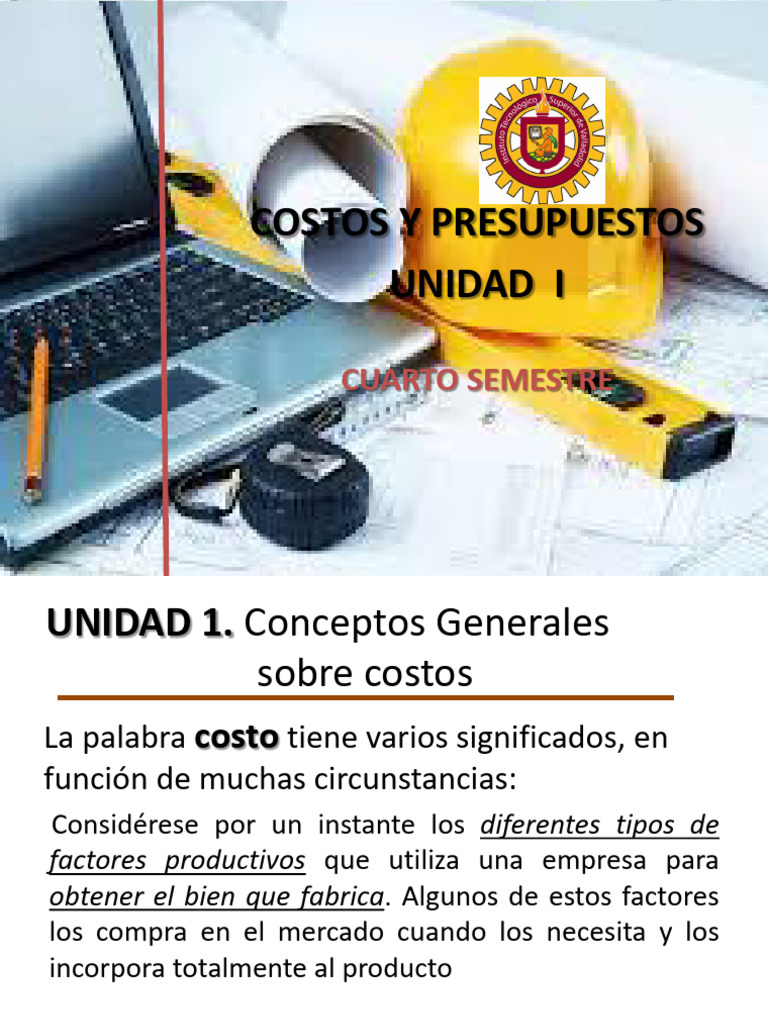 Unidad 1 Costos | PDF | Bienes | Presupuesto