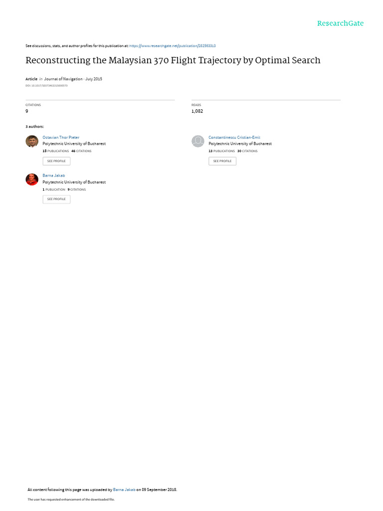 MH370 Flight Trajectory Analysis | PDF | Malaysia Airlines Flight 370 ...