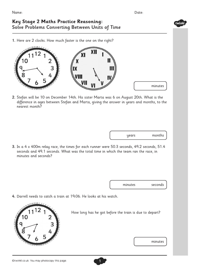 T2 M 1590 KS2 Reasoning Test Practice Solve Problems Converting Between ... T2 M 1590 KS2 Reasoning Test Practice Solve Problems Converting Between ...