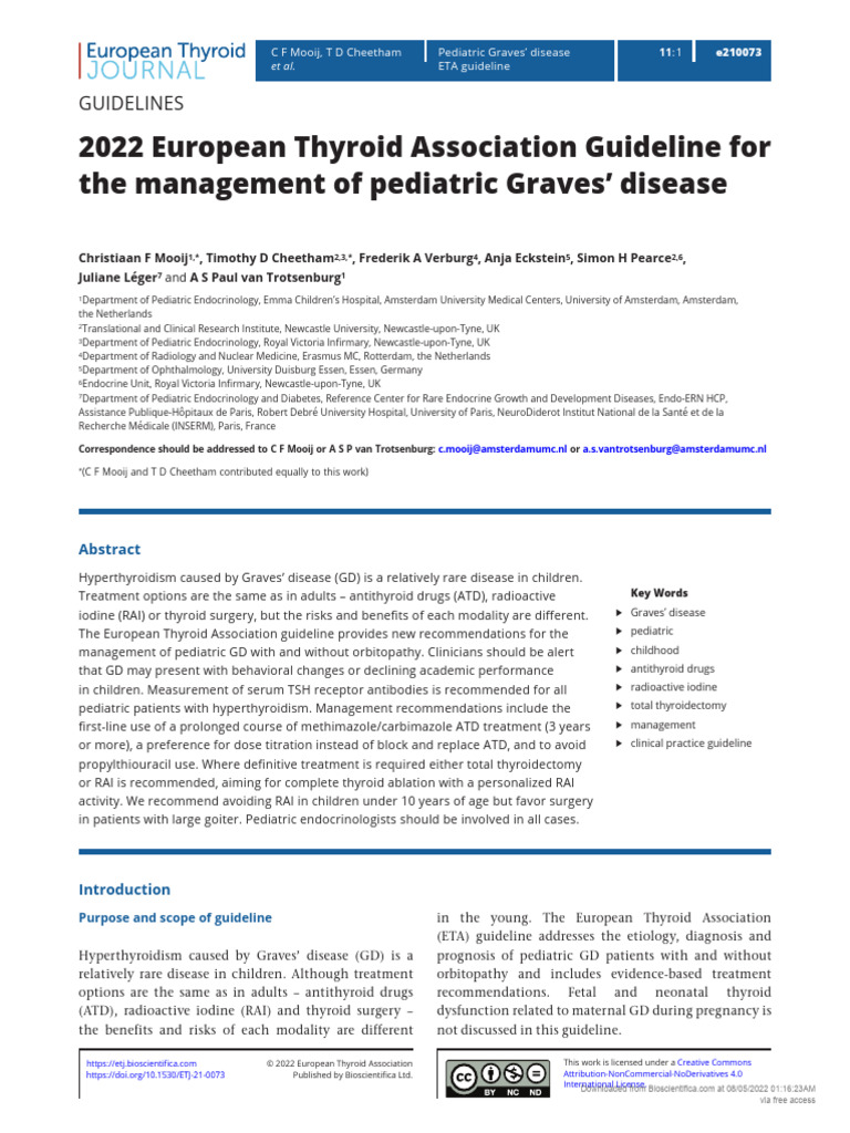 Pediatric Graves' Disease | PDF | Hyperthyroidism | Medicine