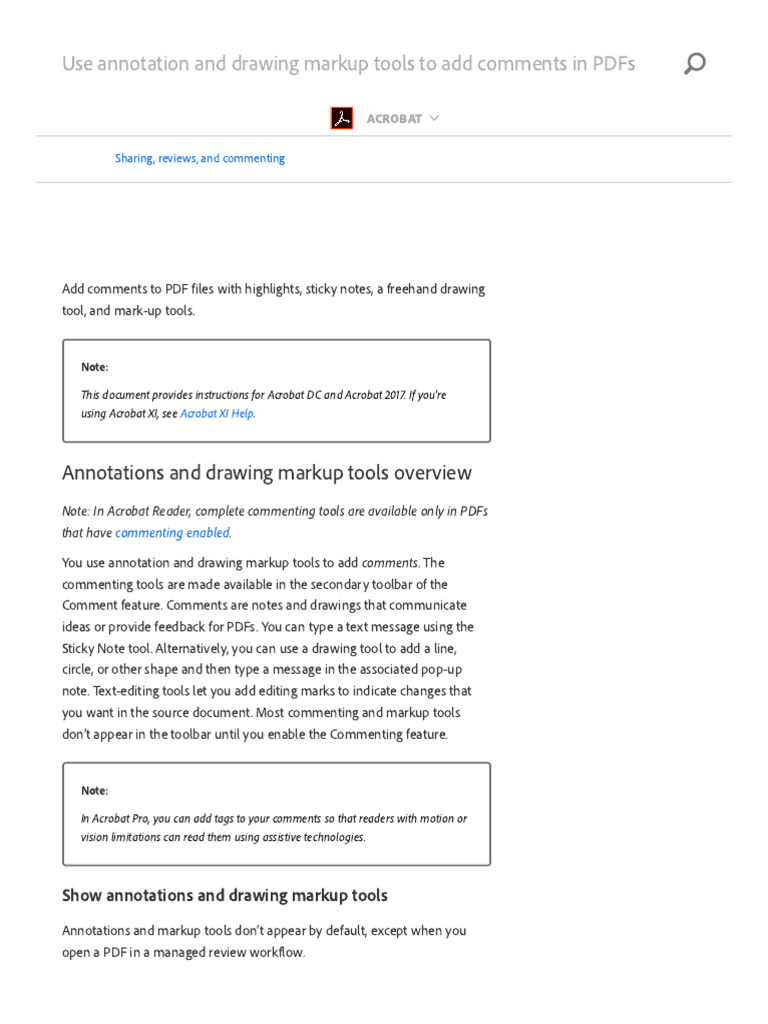 Making Comments and Using Drawing Tools in PDFs | PDF | Computing ...
