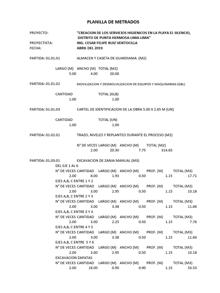METRADOS | PDF | edificio | Ingeniería estructural