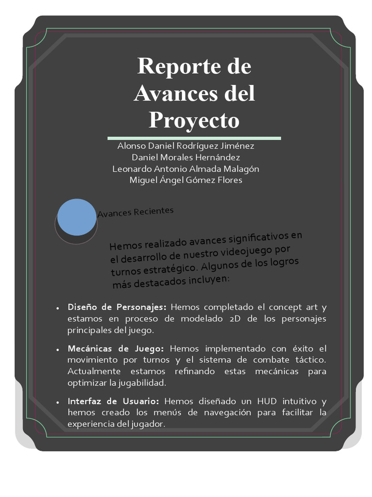 Reporte de Avances Del Proyecto | PDF