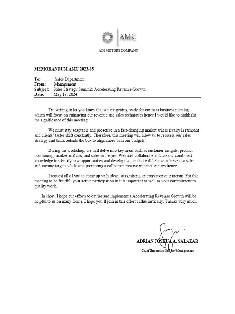 Internal Memo Template 1 | PDF | Career & Growth