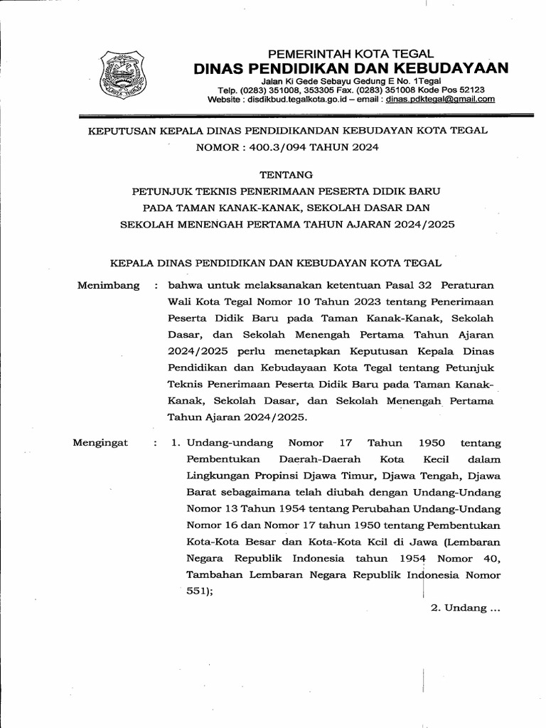 Juknis PPDB Tahun 2024-2025 | PDF