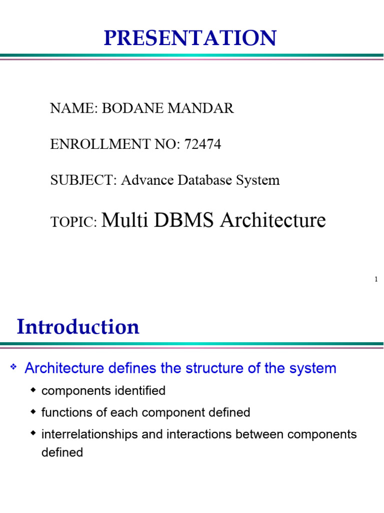 Multi DBMS | PDF | Databases | Conceptual Model Multi DBMS | PDF | Databases | Conceptual Model