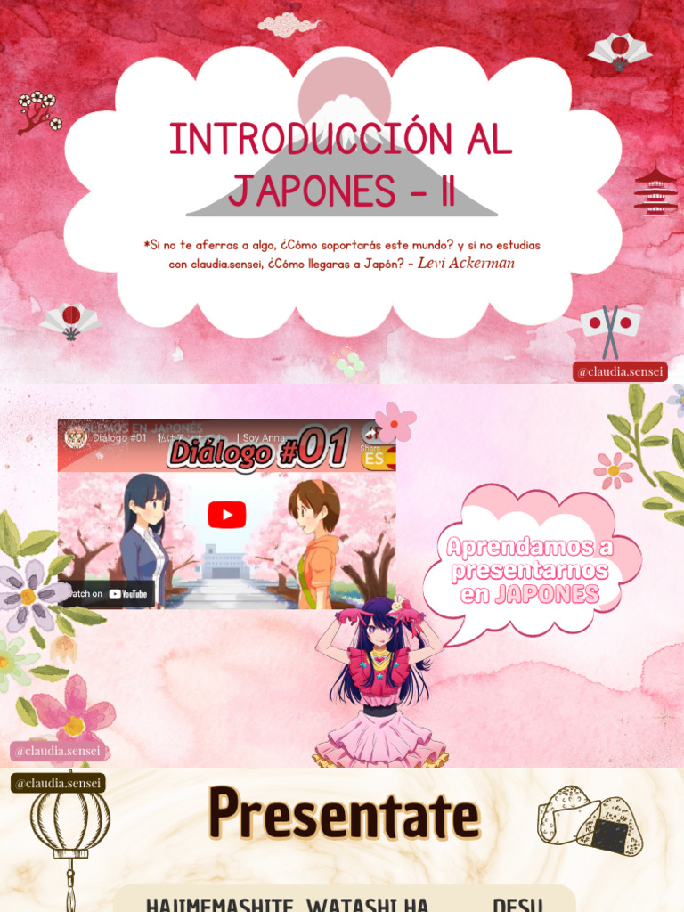 Introducción al Japonés: Presentaciones | PDF | Lingüística | Morfología Lingüística