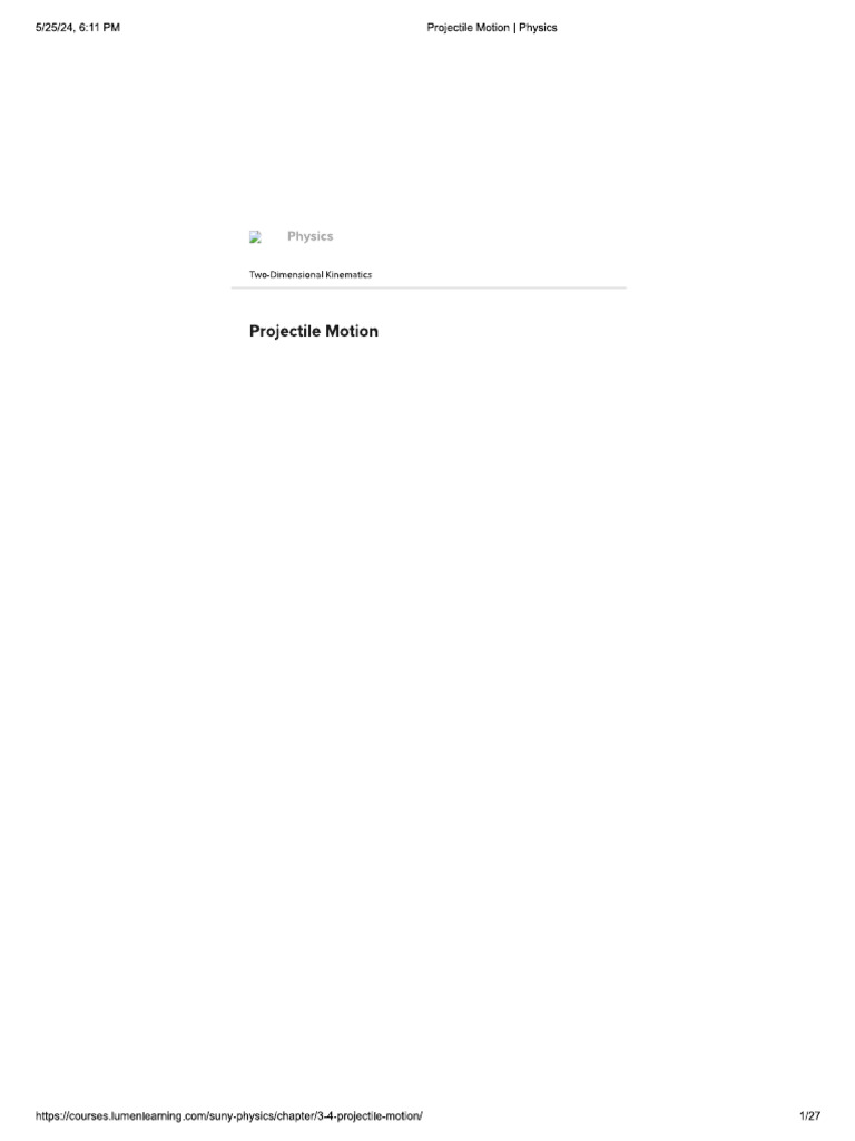 Physics Projectiles | PDF