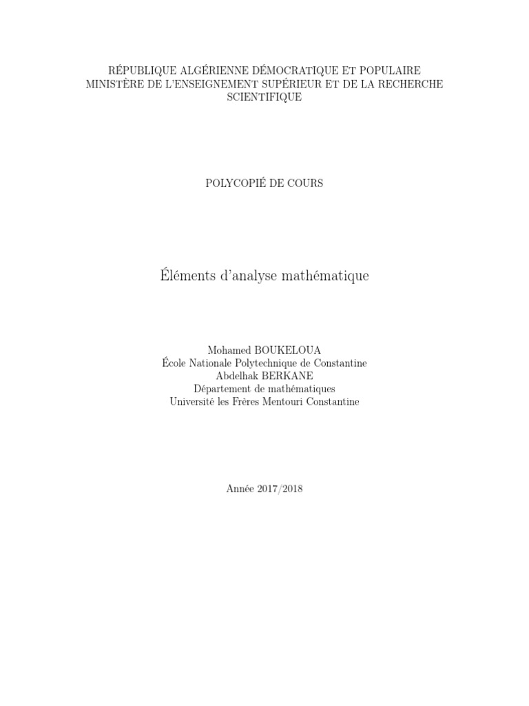 Cours d'Analyse Mathématique 3 | PDF | Analyse vectorielle | Calcul
