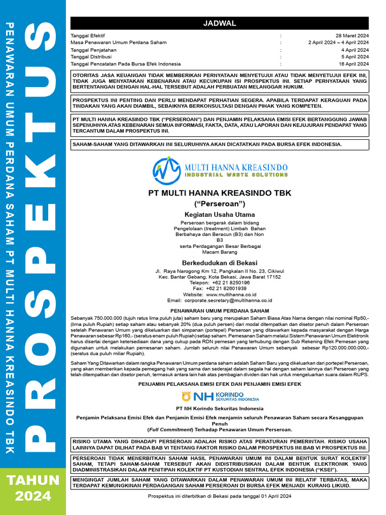 IPO PT Multi Hanna Kreasindo | PDF