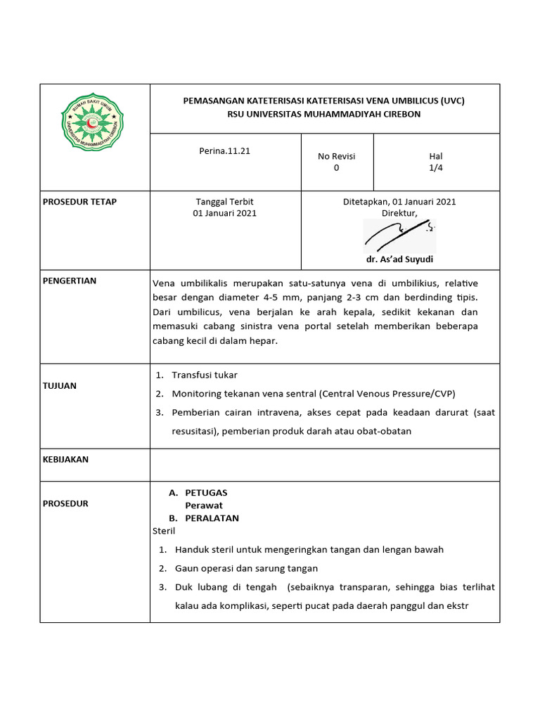 Infus Umbilical Vena Dan Arteri | PDF
