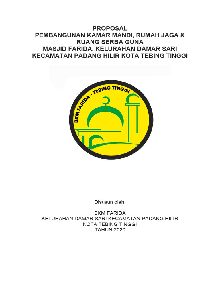 Proposal Renovasi Masjid Farida | PDF | Agama & Spiritualitas