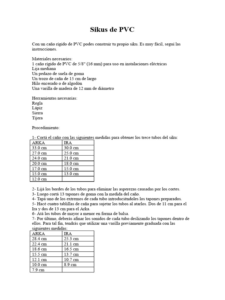 Cómo hacer un siku de PVC | PDF