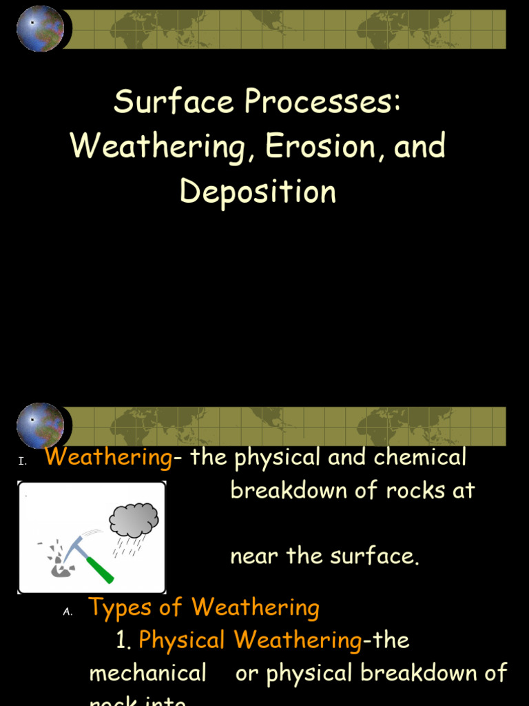 Weathering - Notes PPT Grade 8 | PDF | Weathering | Rock (Geology)