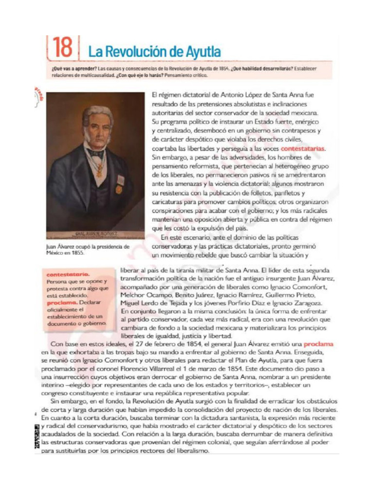 Tema 18_ Revolución de Ayutla | Descargar gratis PDF | Constitución | Ciencias Políticas